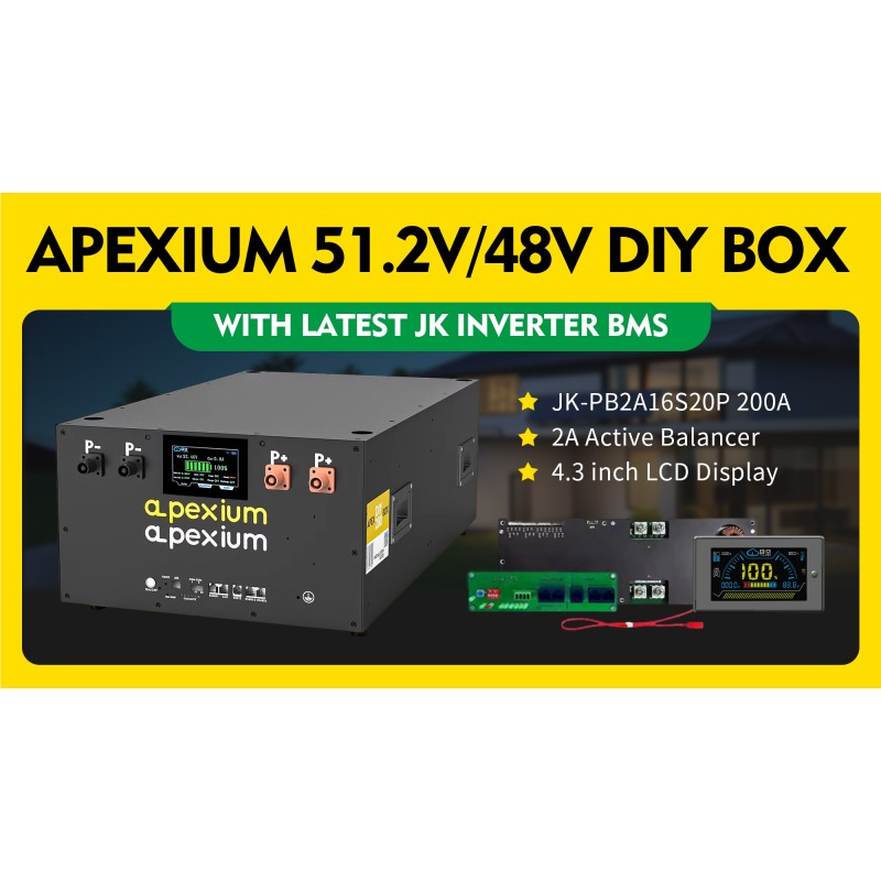 Apexium 280 DIY LiFePO4 Battery Box with JK 200A BMS